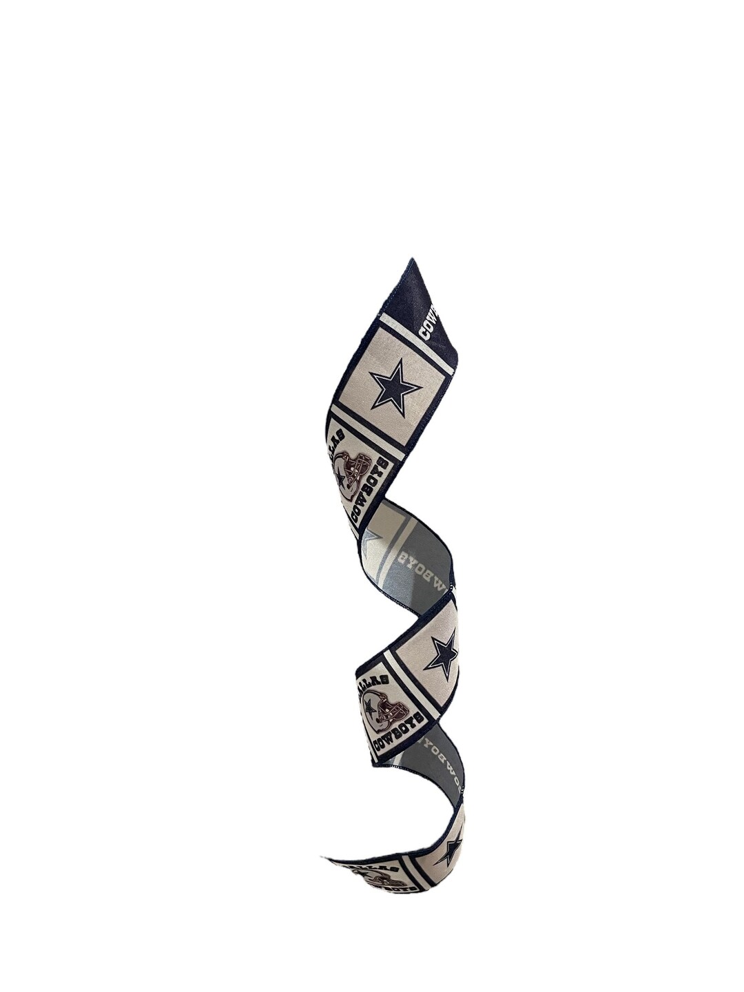 2.5 Inch Wired Cowboys Block Football Sports Team Ribbon (sold in 10 ...