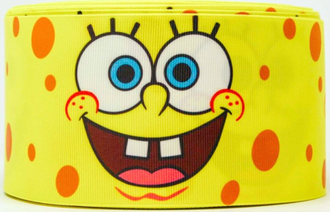 1.5 Inch or 3 Inch Wide Spongebob Printed Grosgrain Cheer Bow Ribbon ...