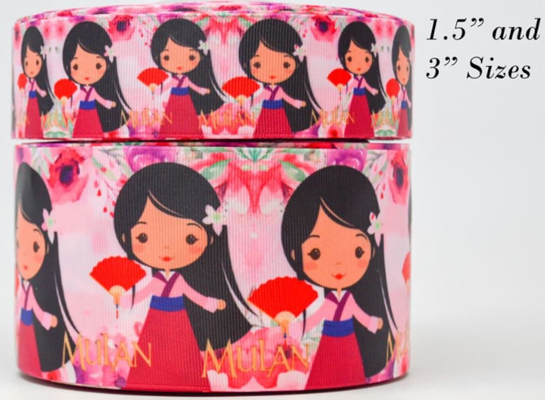 1.5 or 3 Wide Pink Mulan Printed Grosgrain Cheer - Etsy