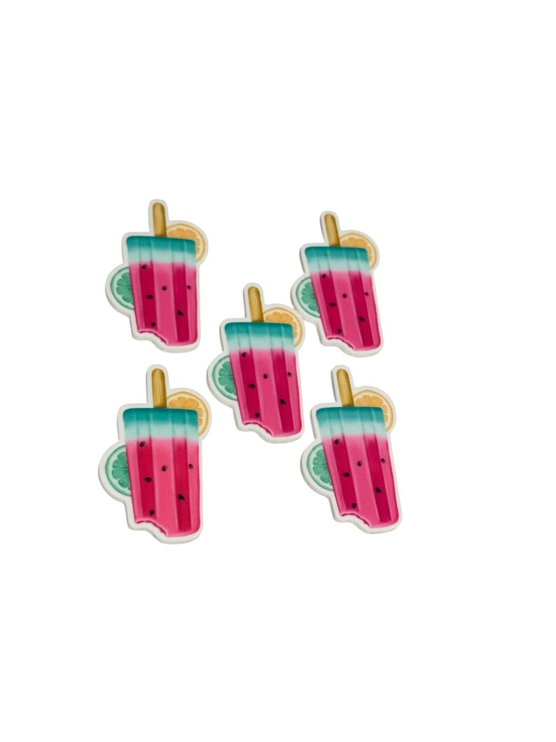 Rainbow Popsicle Resin Charms – Glossy Craft Embellishments (5cmx2mm ...