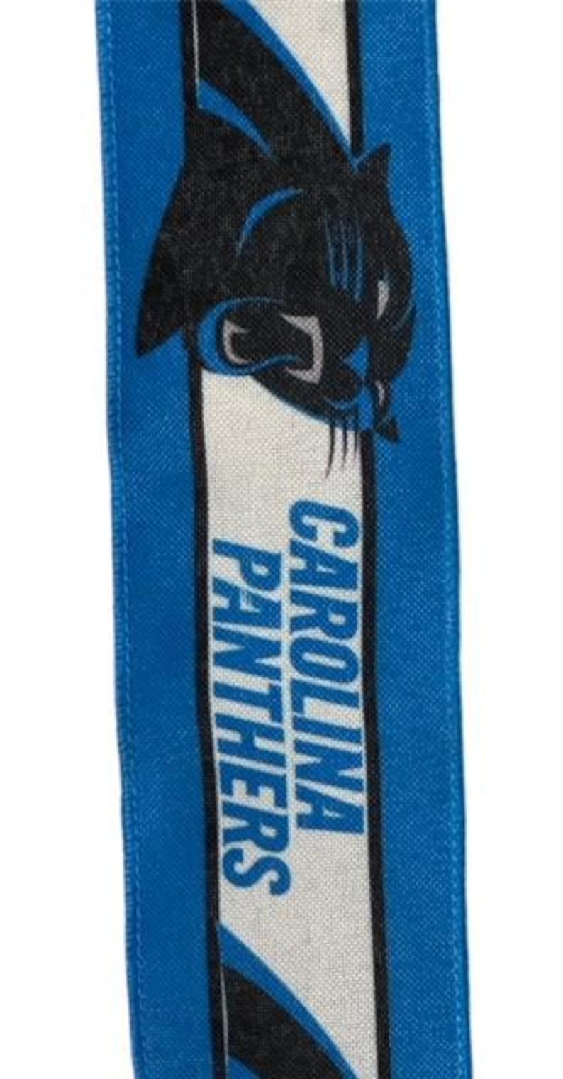 2.5 Inch Wired Panthers With Border Sports Team Ribbon (sold in 10 Yard ...