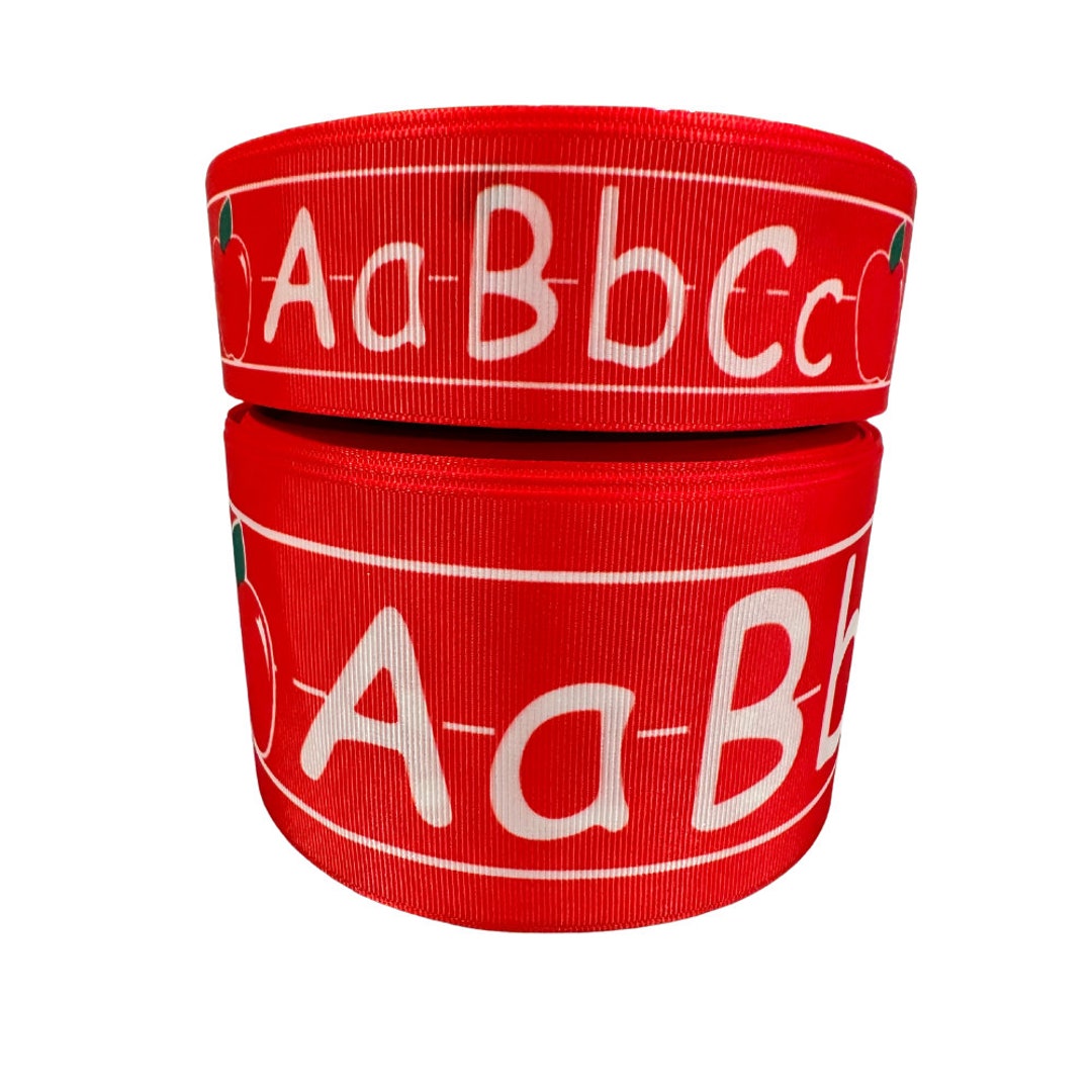 1.5 Inch or 3 Inch Wide Red ABC Alphabet With Apple Back to School ...