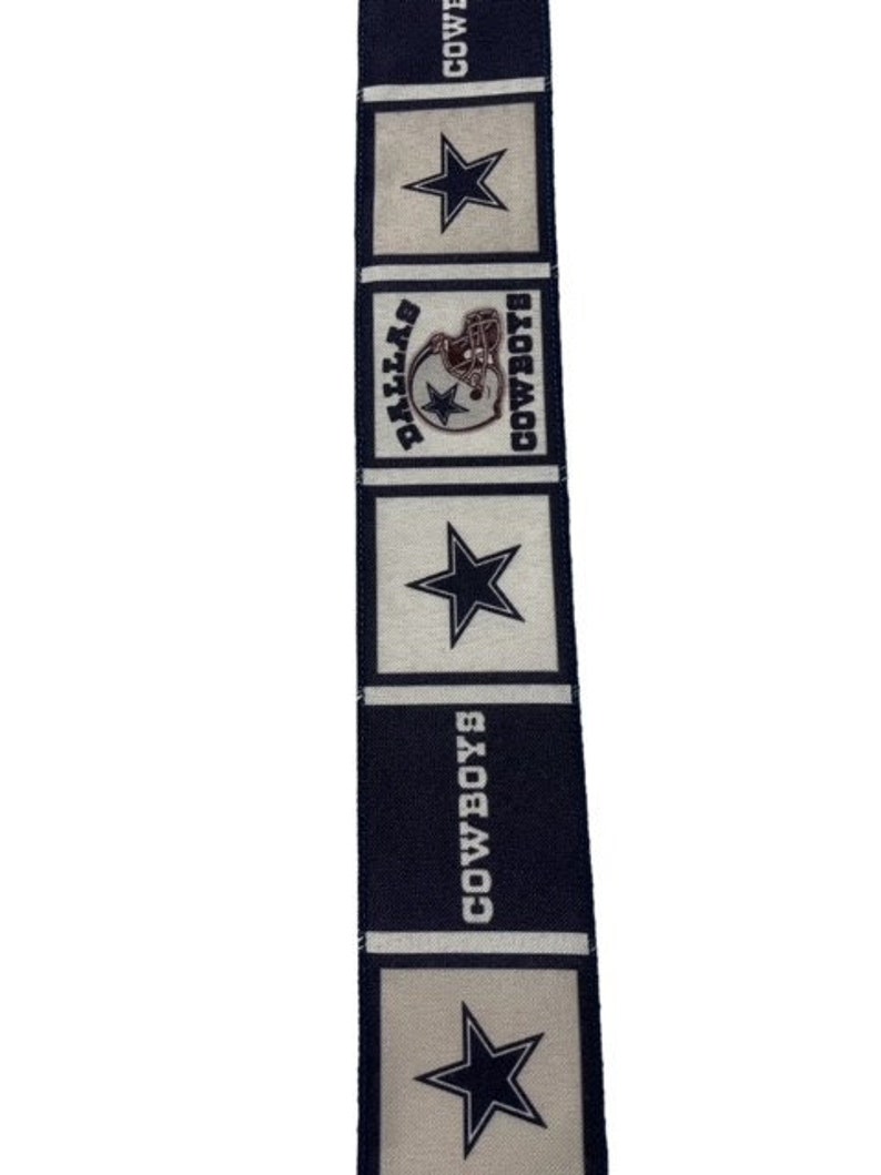 2.5 Inch Wired Cowboys Block Football Sports Team Ribbon (sold in 10 ...