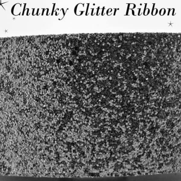 Black Glitter Ribbon - Etsy