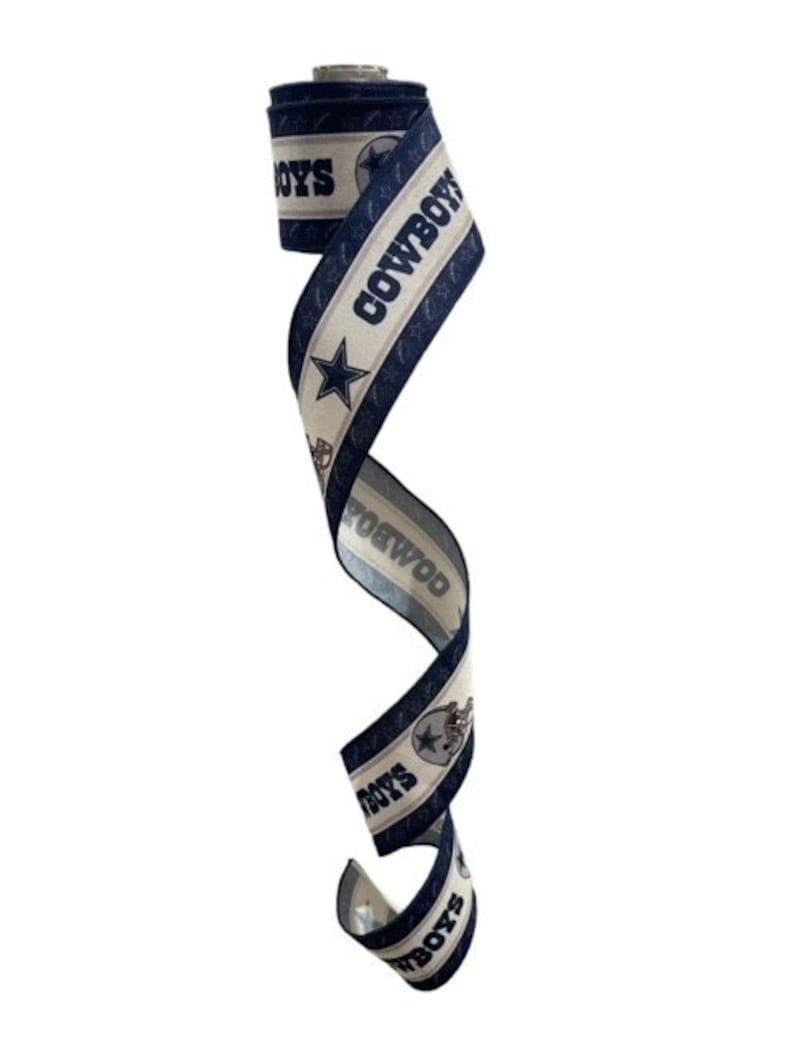 2.5 Inch Wired Cowboys Football Sports Team Ribbon (sold in 10 Yard ...