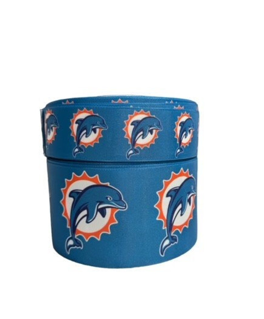 1.5 Inch or 3 Inch Wide Dolphins Football Collage Printed Grosgrain ...