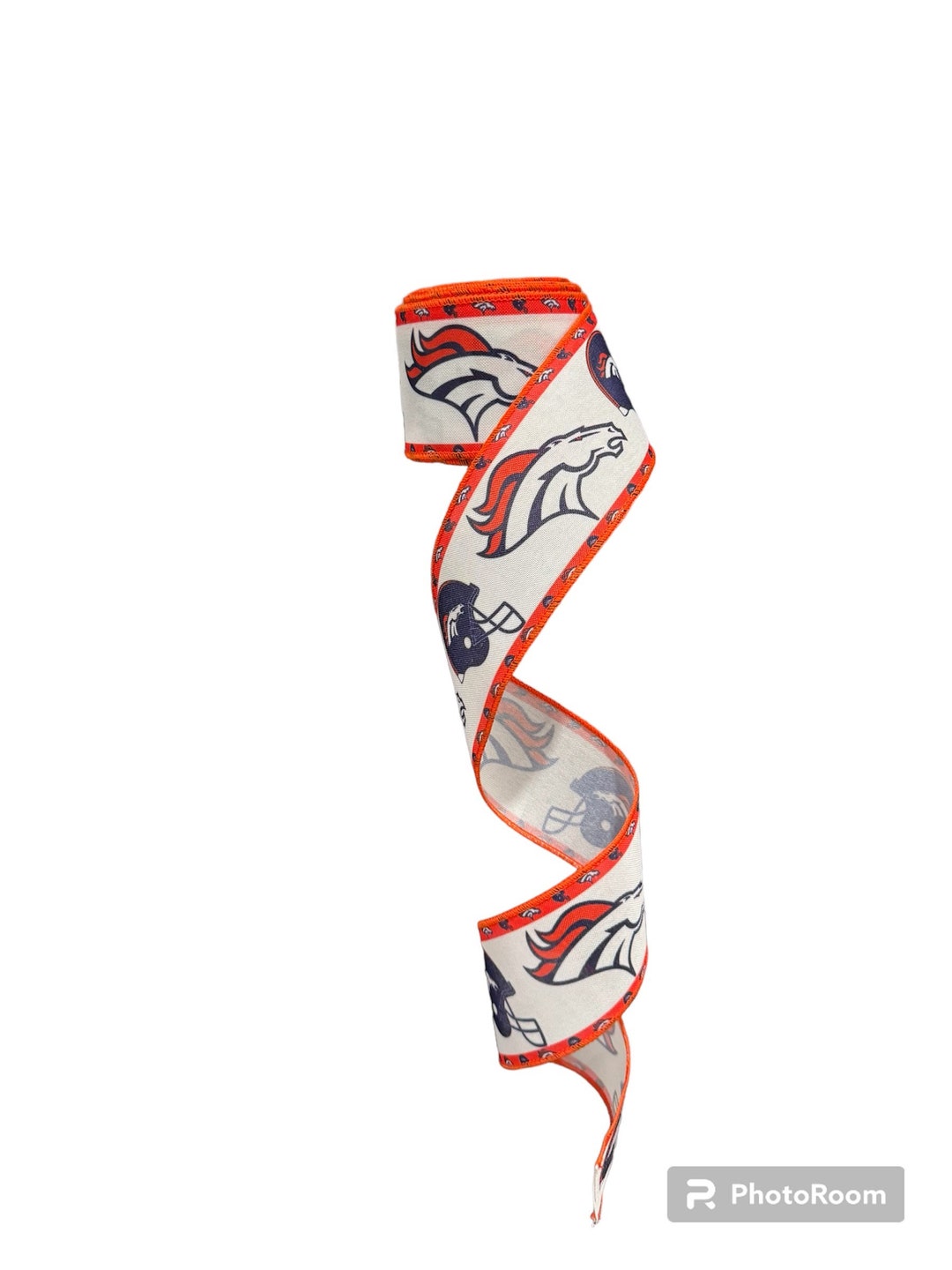 2.5 Inch Wired Broncos Collage Football Sports Team Ribbon (sold in 10 ...