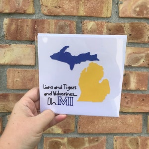U of M, University of Michigan, Wolverines, Greeting Card, OH MI - Etsy