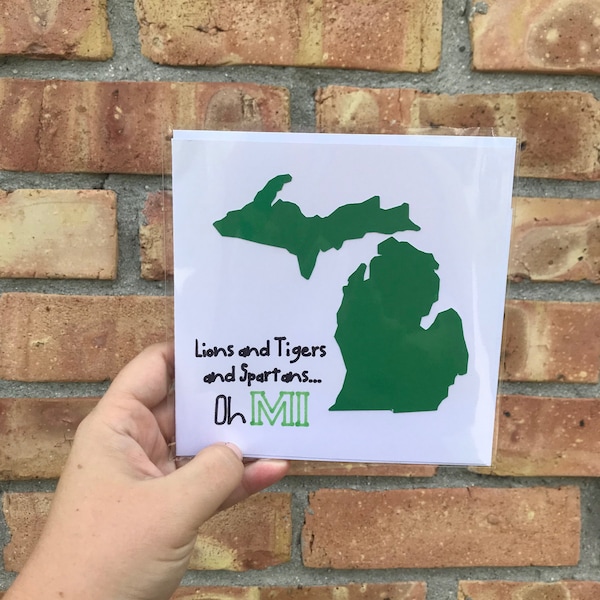 University of Michigan Birthday Card - Etsy