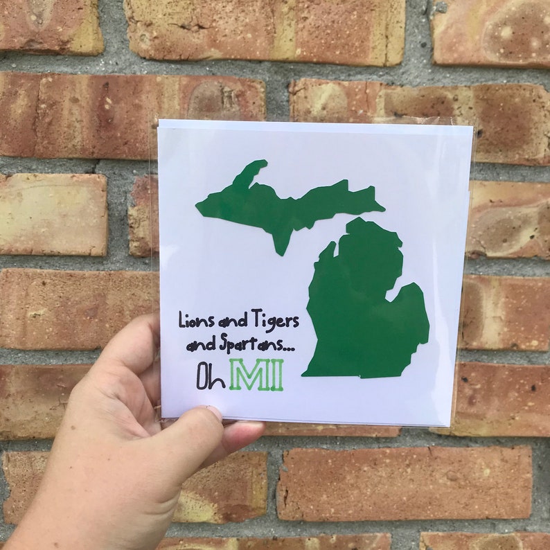 Michigan State University, Spartans, Handmade Greeting Card - Etsy