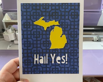 Watercolor Vintage Michigan Map Card Single Card Set of 4 - Etsy