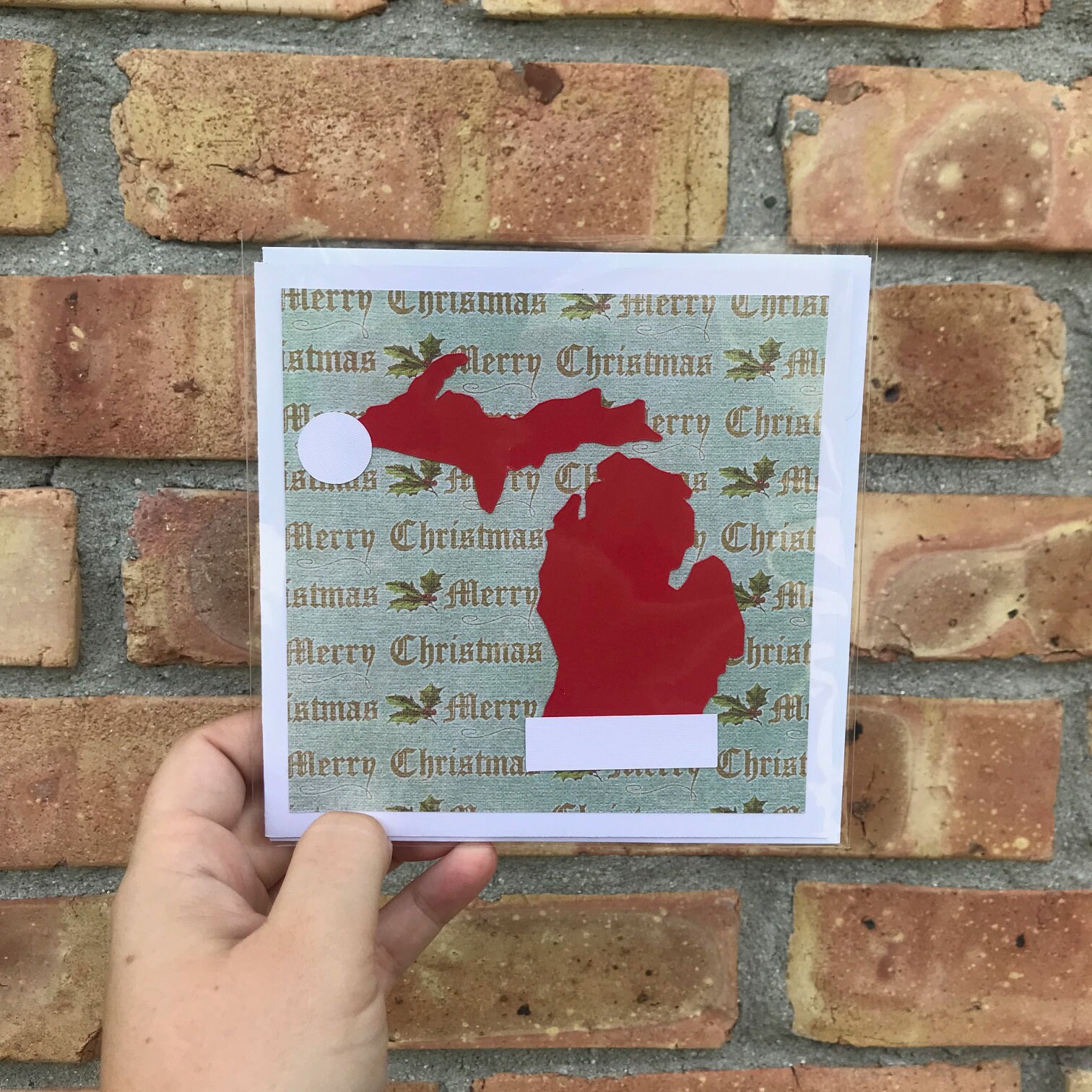 Santa Hat Michigan Christmas Card - Etsy