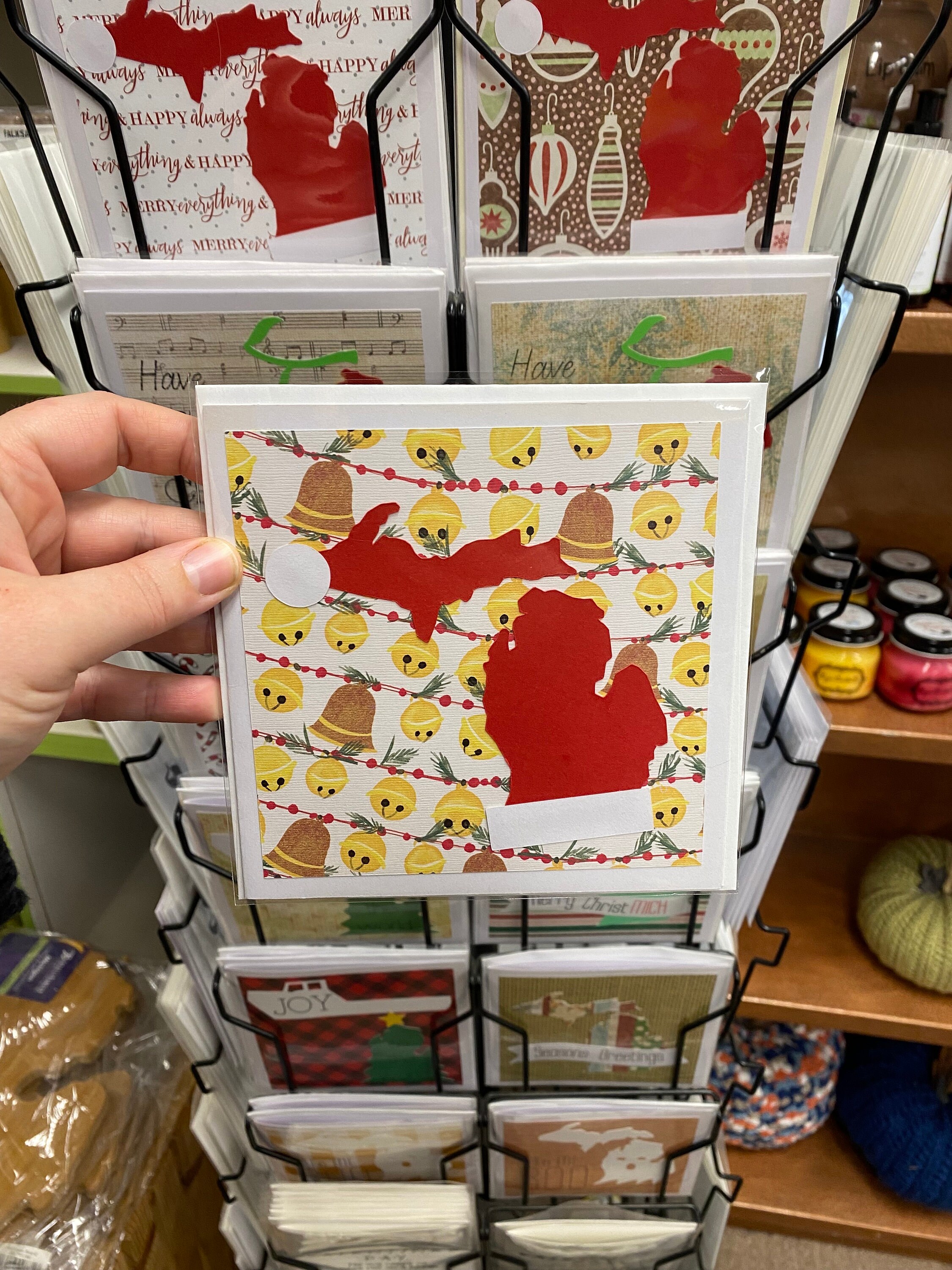 Santa Hat Michigan Christmas Card - Etsy