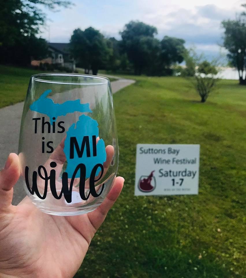 MI Wine Michigan Stemless Glass - Etsy