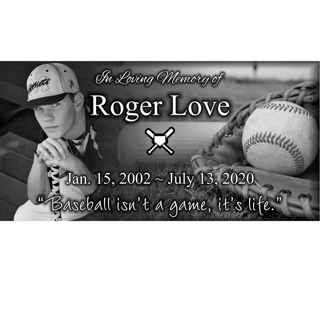 Baseball Themed Granite Memorial for Loved Ones - Etsy