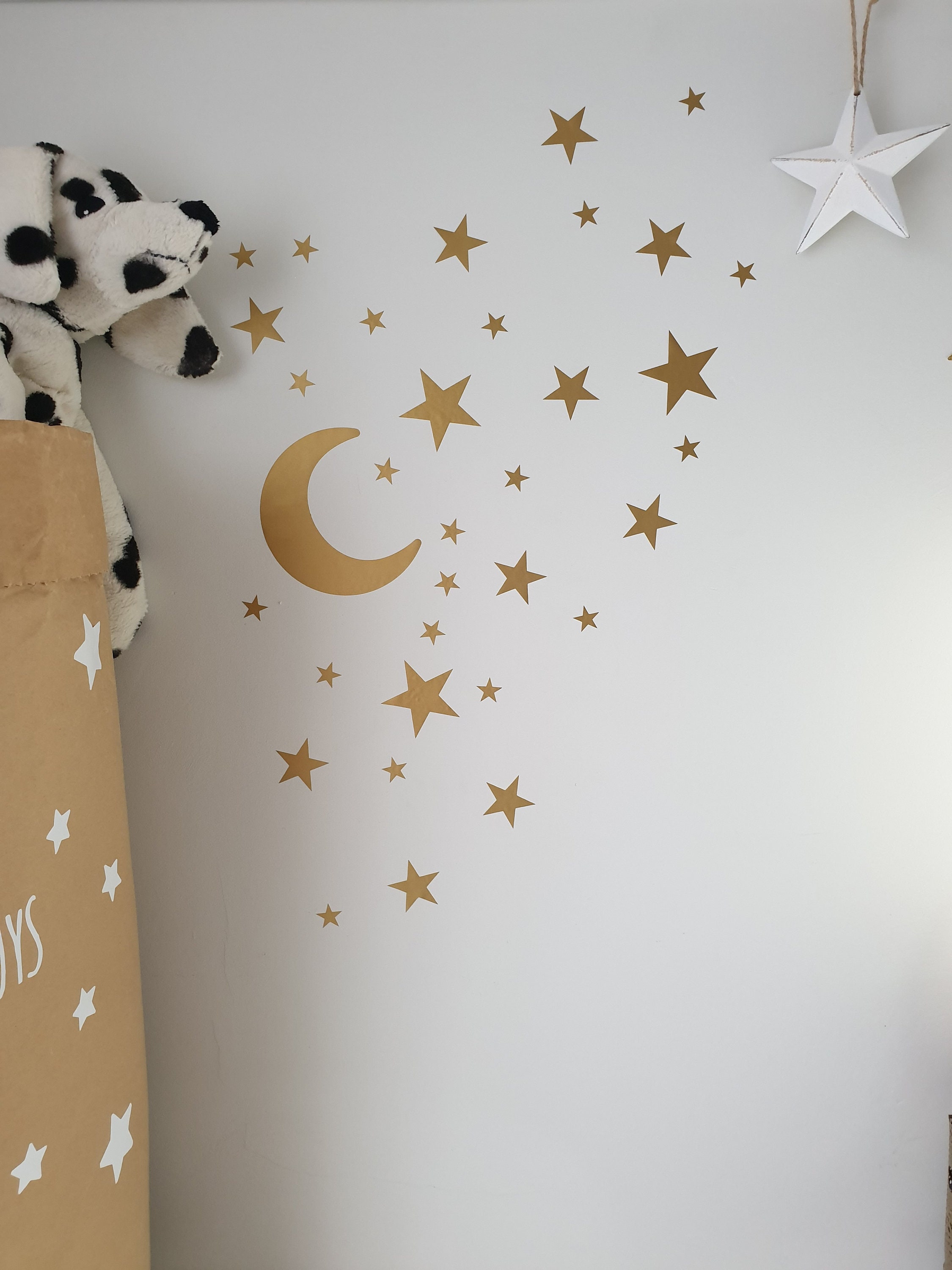 Stars and Moon Removable Wall Stickers Set Wall Stickers - Etsy UK