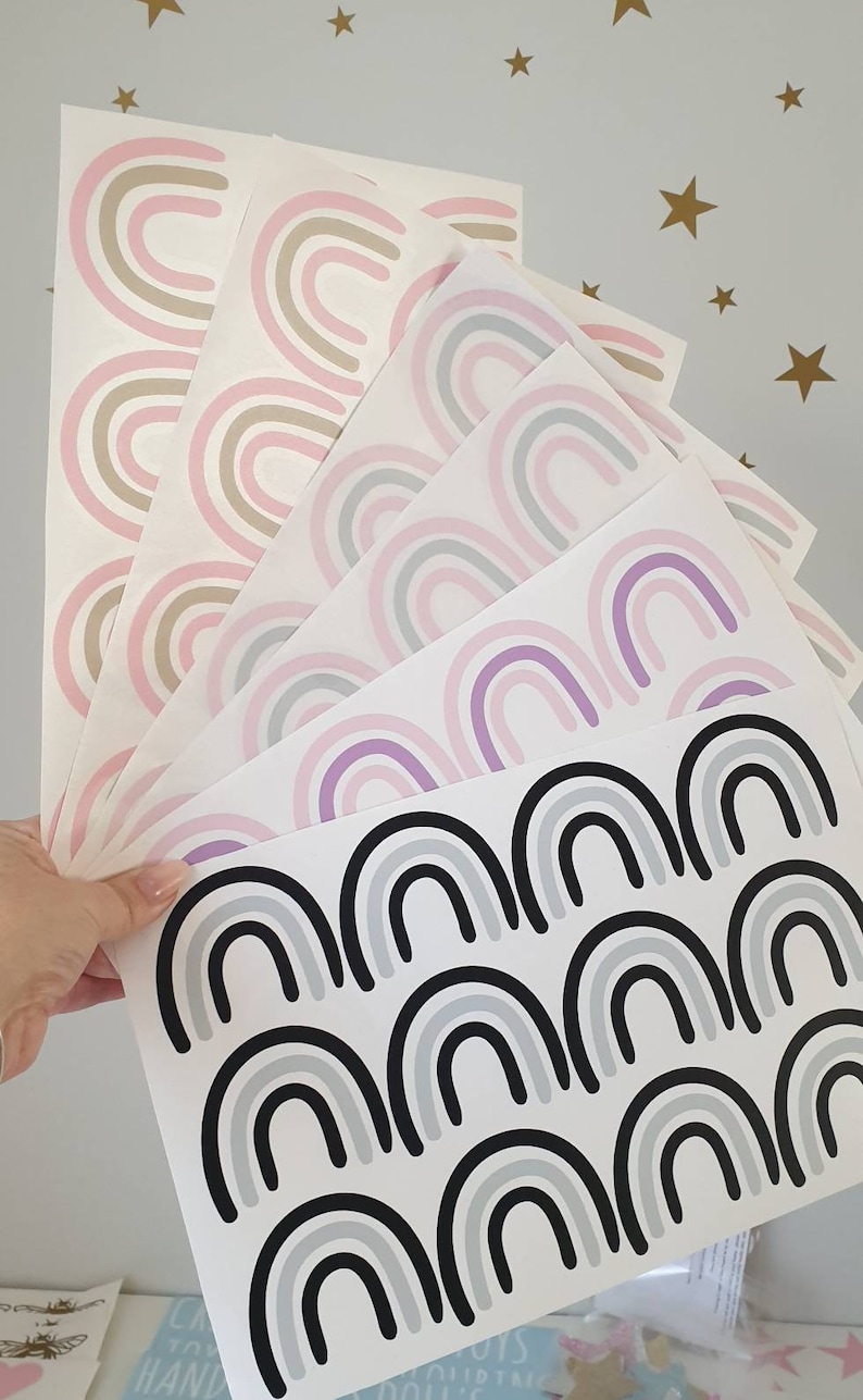 RAINBOW WALL STICKERS Removable Wall Decals Bedroom Wall Decor - Etsy