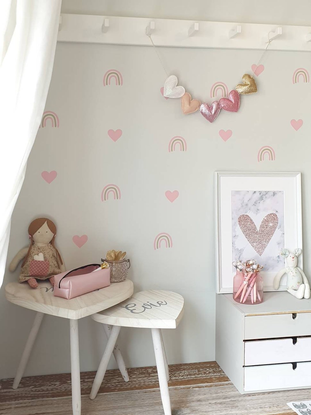 RAINBOW WALL STICKERS Removable Wall Decals Bedroom Wall Decor Nursery ...