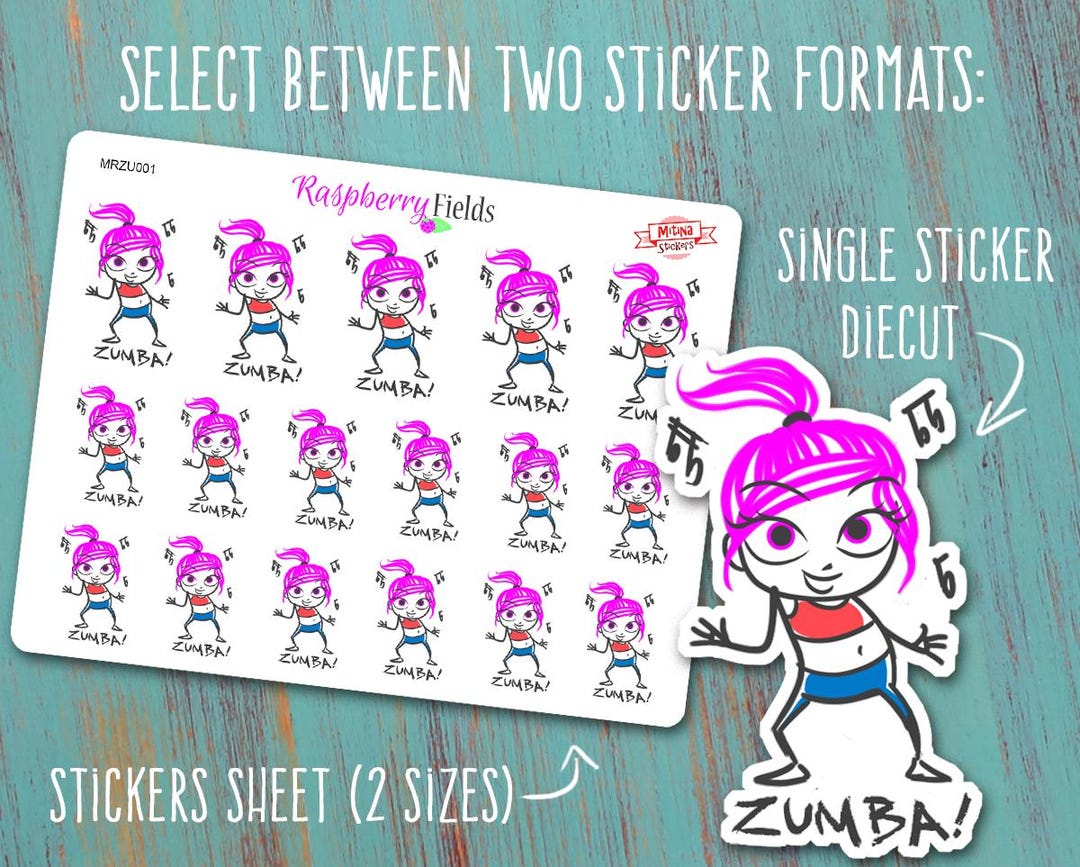 RASPBERRY FIELDS, Zumba Planner Stickers, Fitness Planner Stickers ...