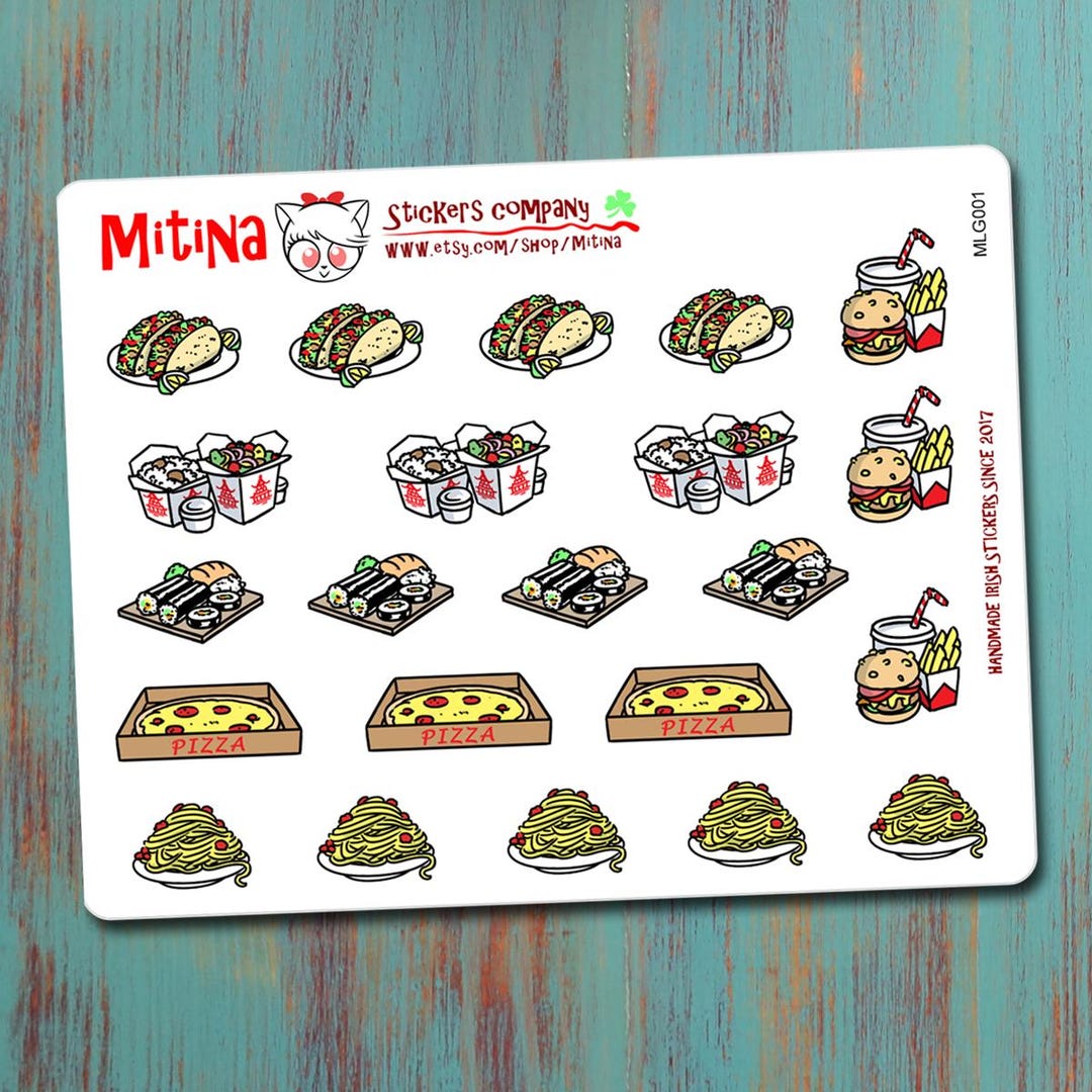 MITINA / Lunch Stickers / Food Stickers / Raw Seafood / Chinese Food ...