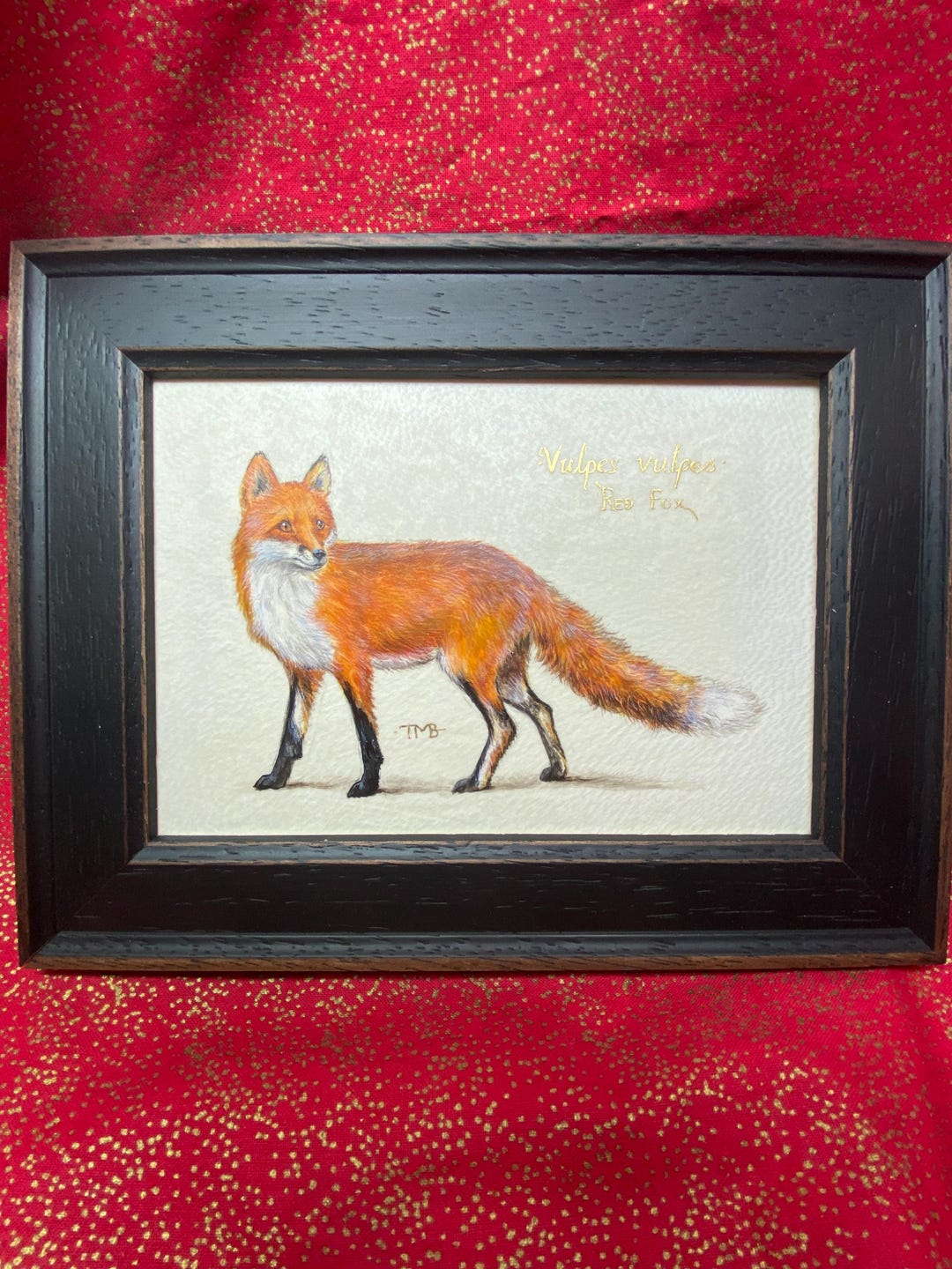 Fox Painting, Original, Egg Tempera, Parchment, Gold Leaf. English ...