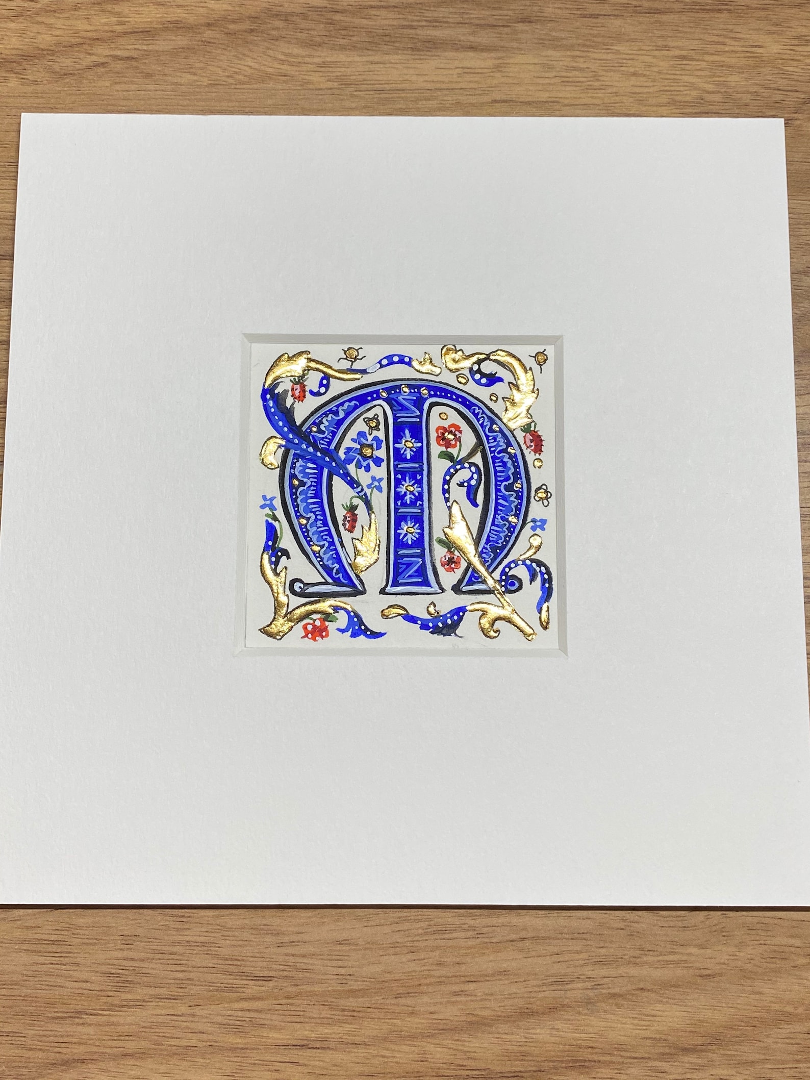 Illuminated Letter L M or N medieval style initial letter | Etsy