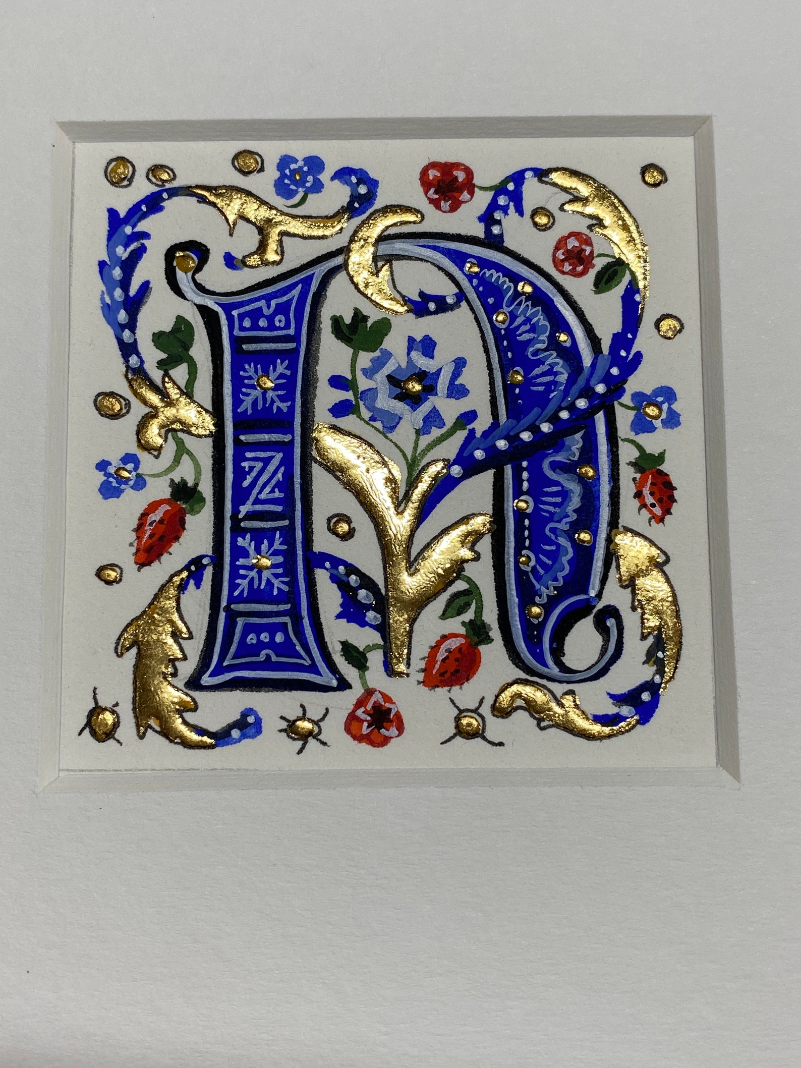 Illuminated Letter L M or N medieval style initial letter | Etsy