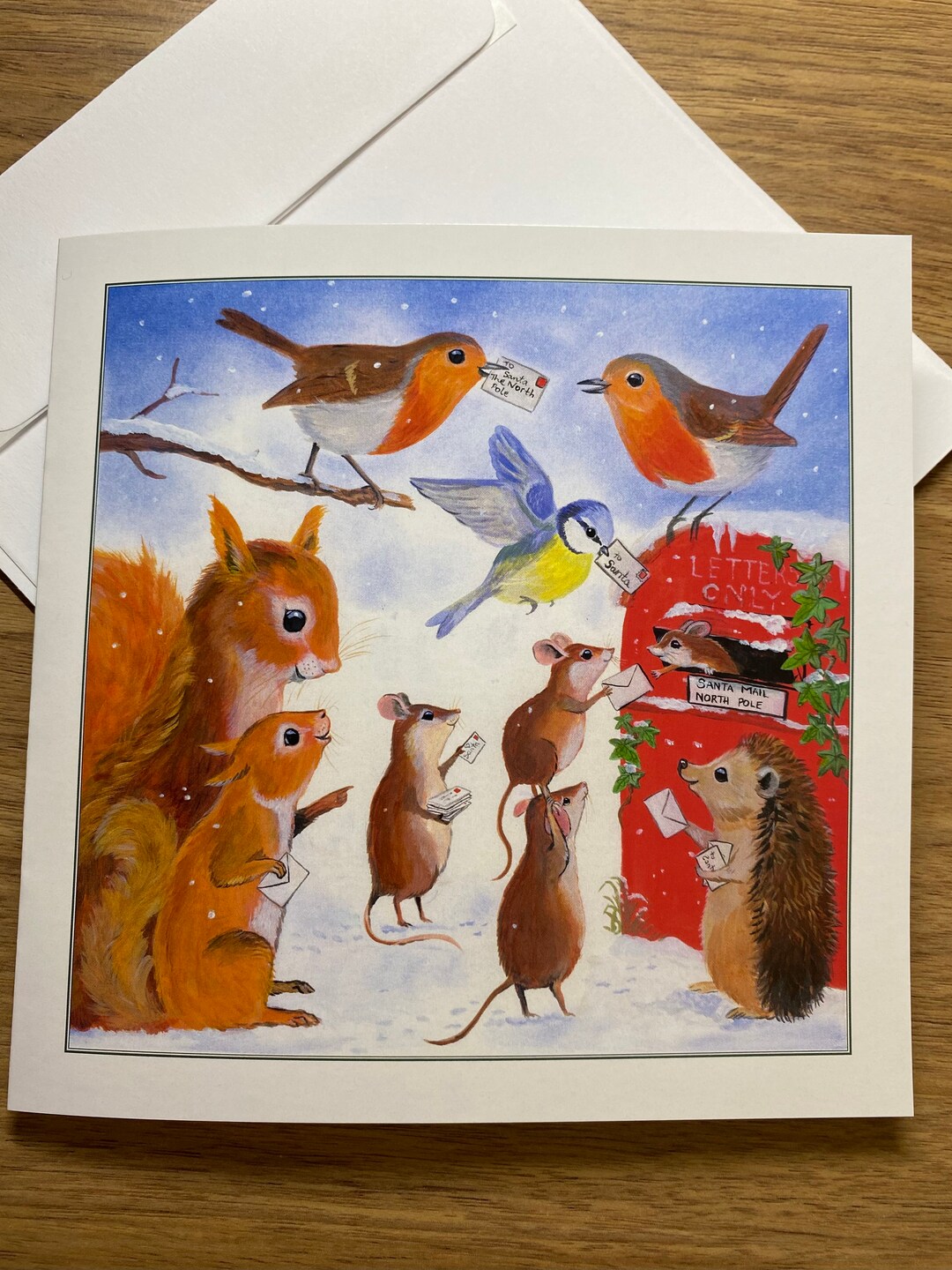 The Christmas Postbox, Christmas Card, Printed Inside, Philately, Stamp ...