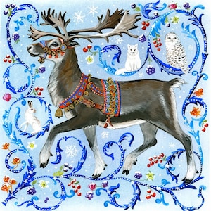 Pack E 5 Medieval Style Christmas Cards Bestiary Illuminated - Etsy