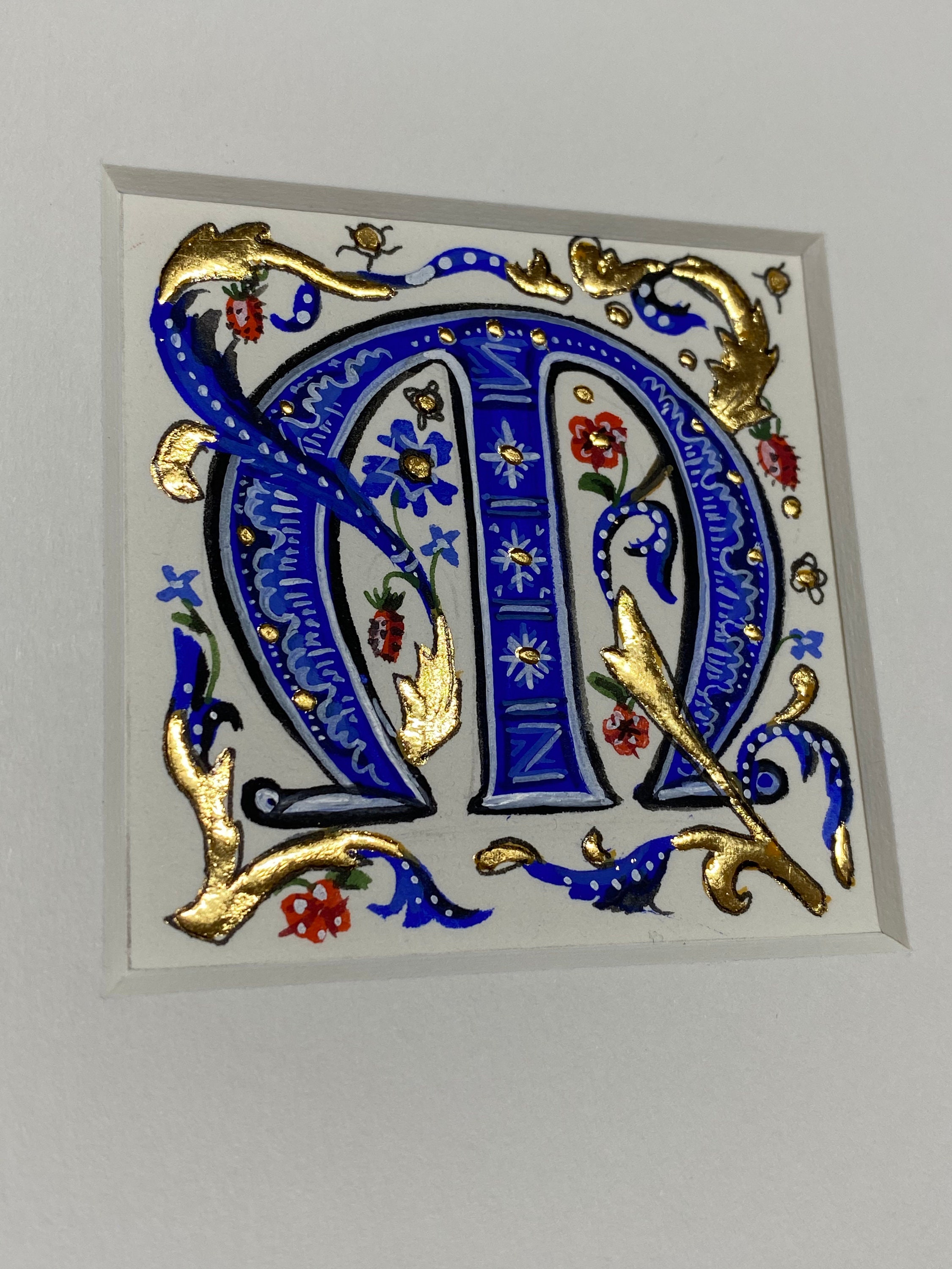 Illuminated Letter L M or N medieval style initial letter | Etsy