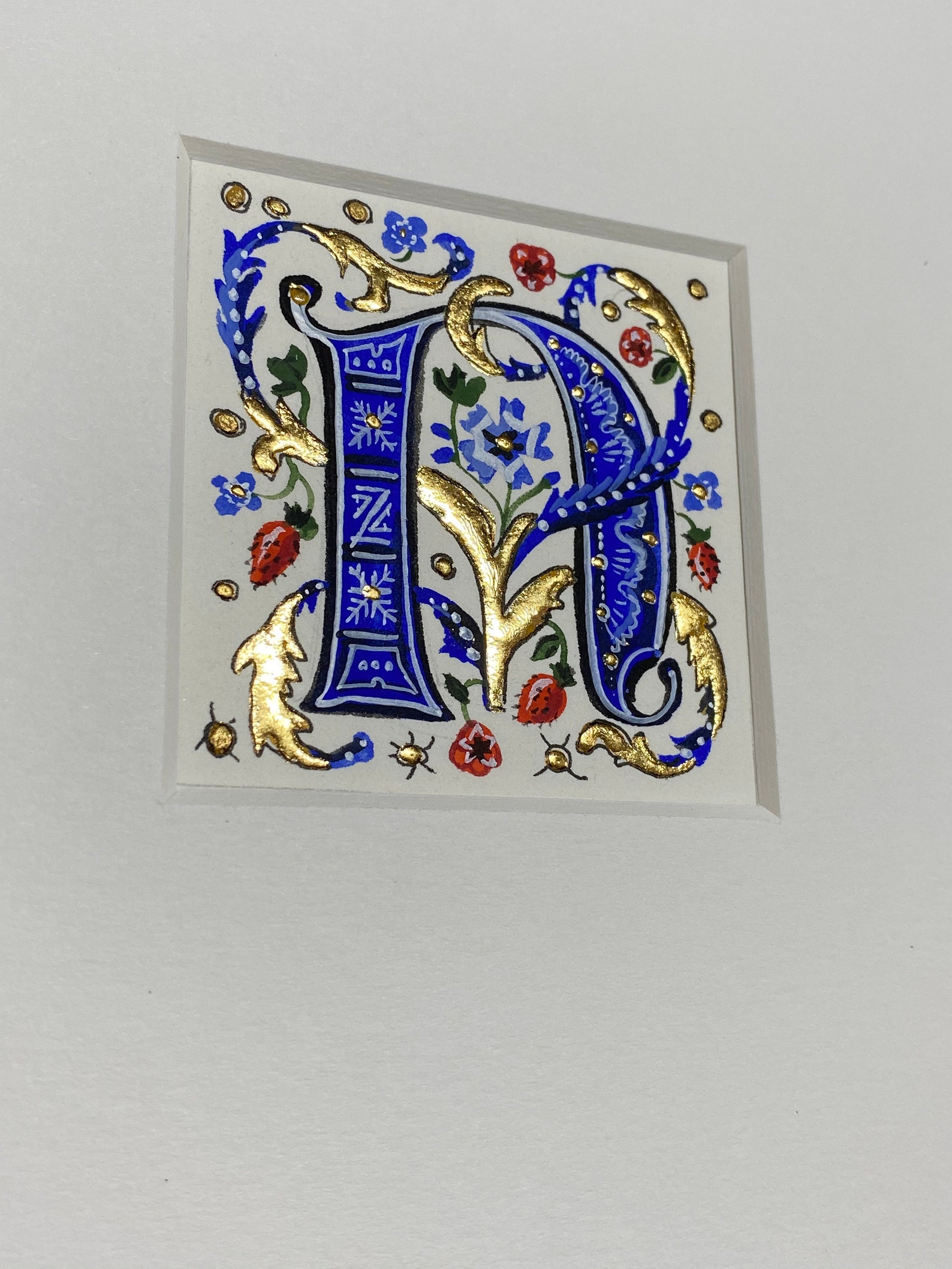 Illuminated Letter L M or N medieval style initial letter | Etsy