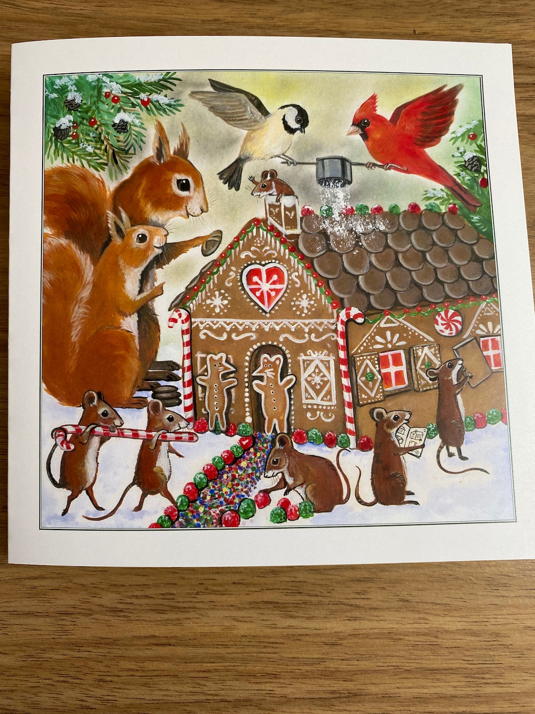 The Gingerbread House, Christmas Card, Red Squirrels, Mouse, Mice ...