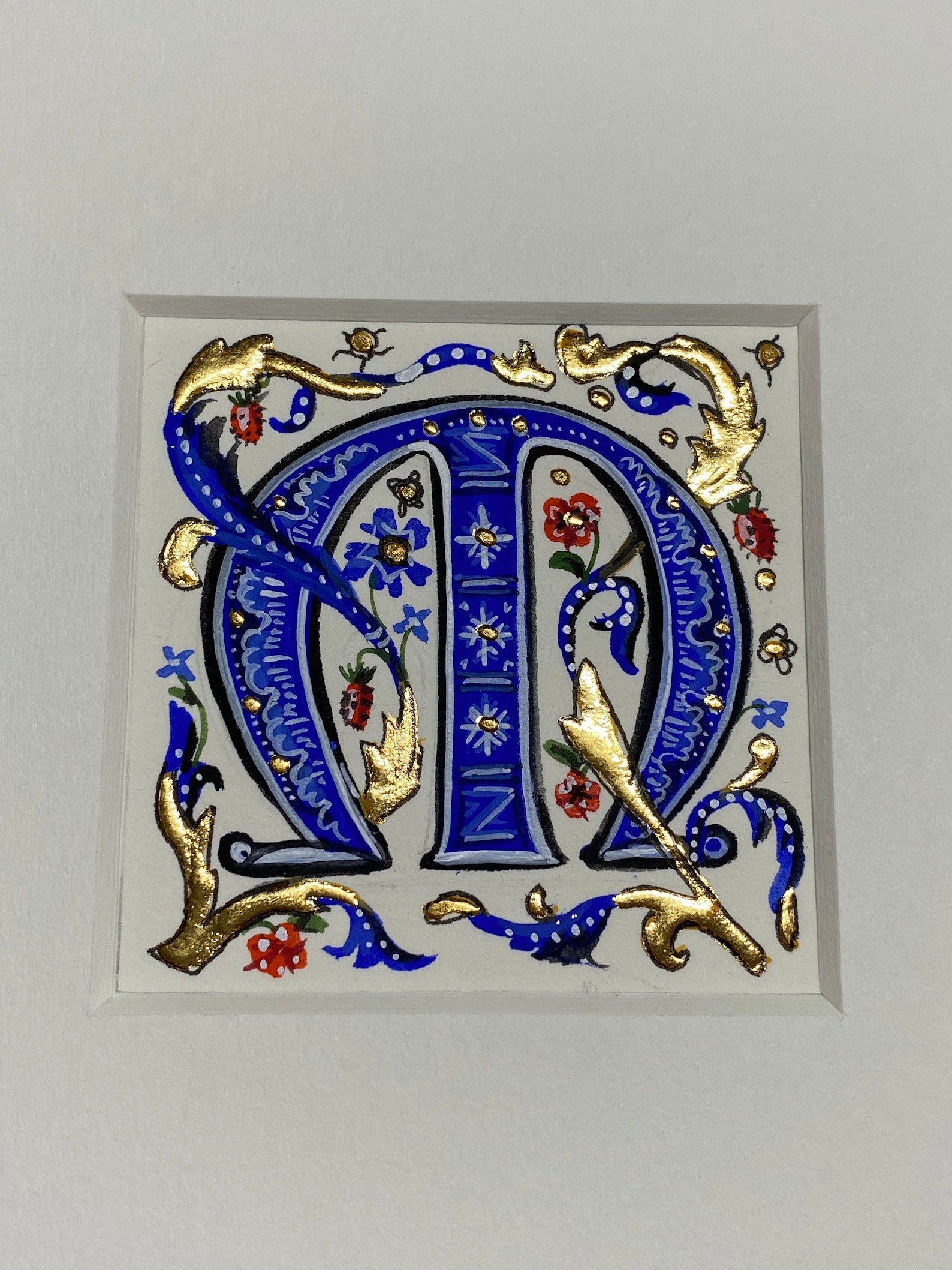 Illuminated Letter L M or N medieval style initial letter | Etsy