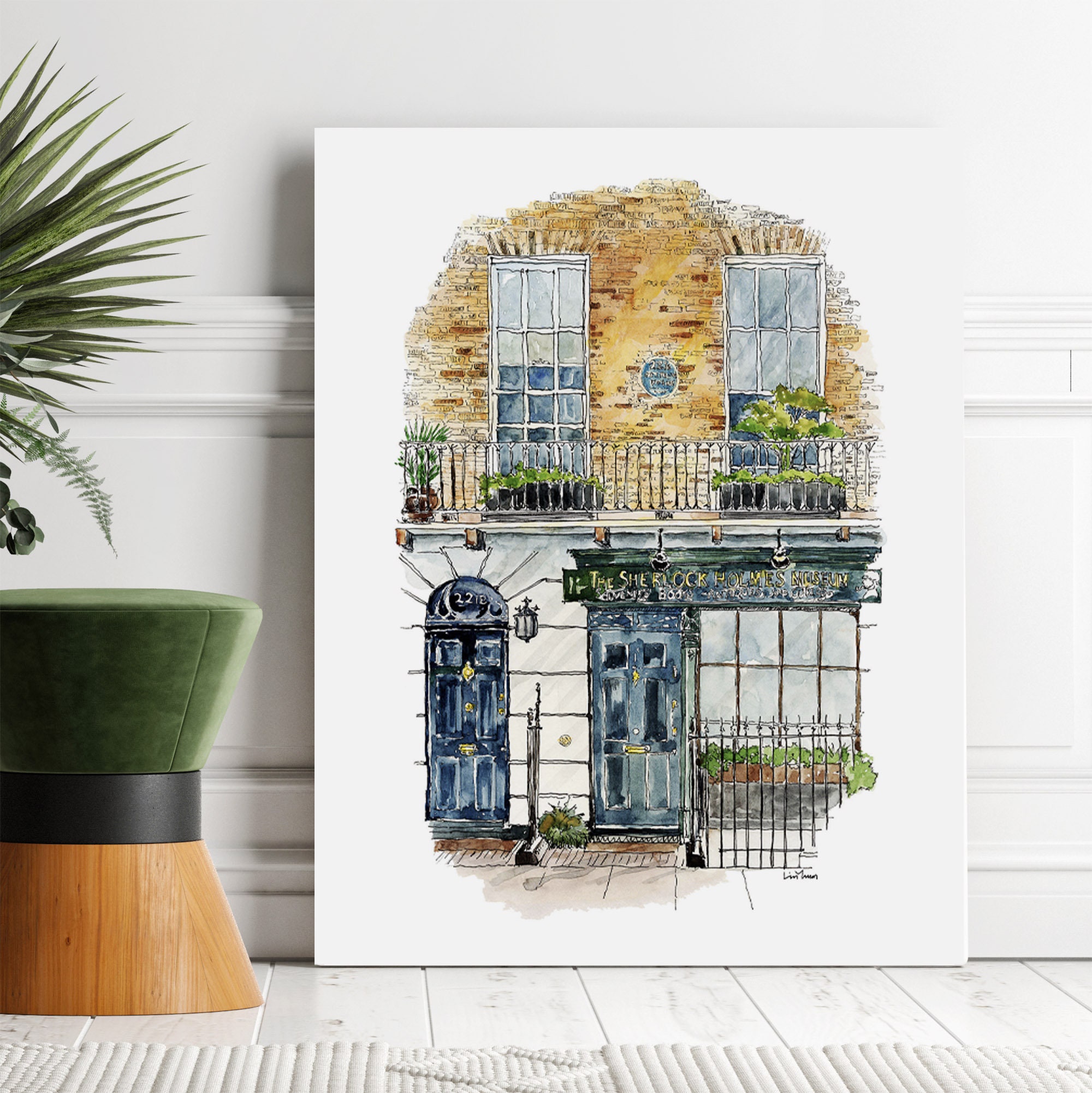 Printable Art, London City Sketch, 221b Baker Street, Sherlock Holmes ...