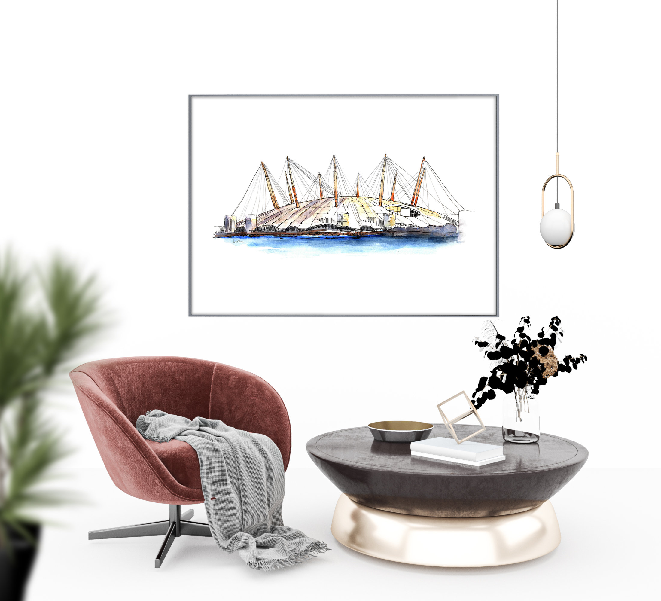 London City Sketch the O2 Arena Printable Wall Art Bedroom - Etsy