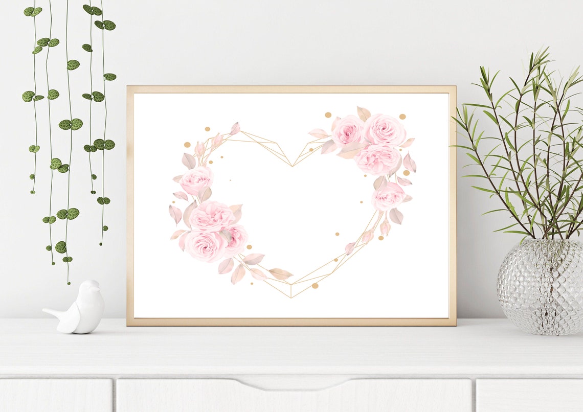 Heart Print Heart Printable Heart Wall Art Heart Wall - Etsy