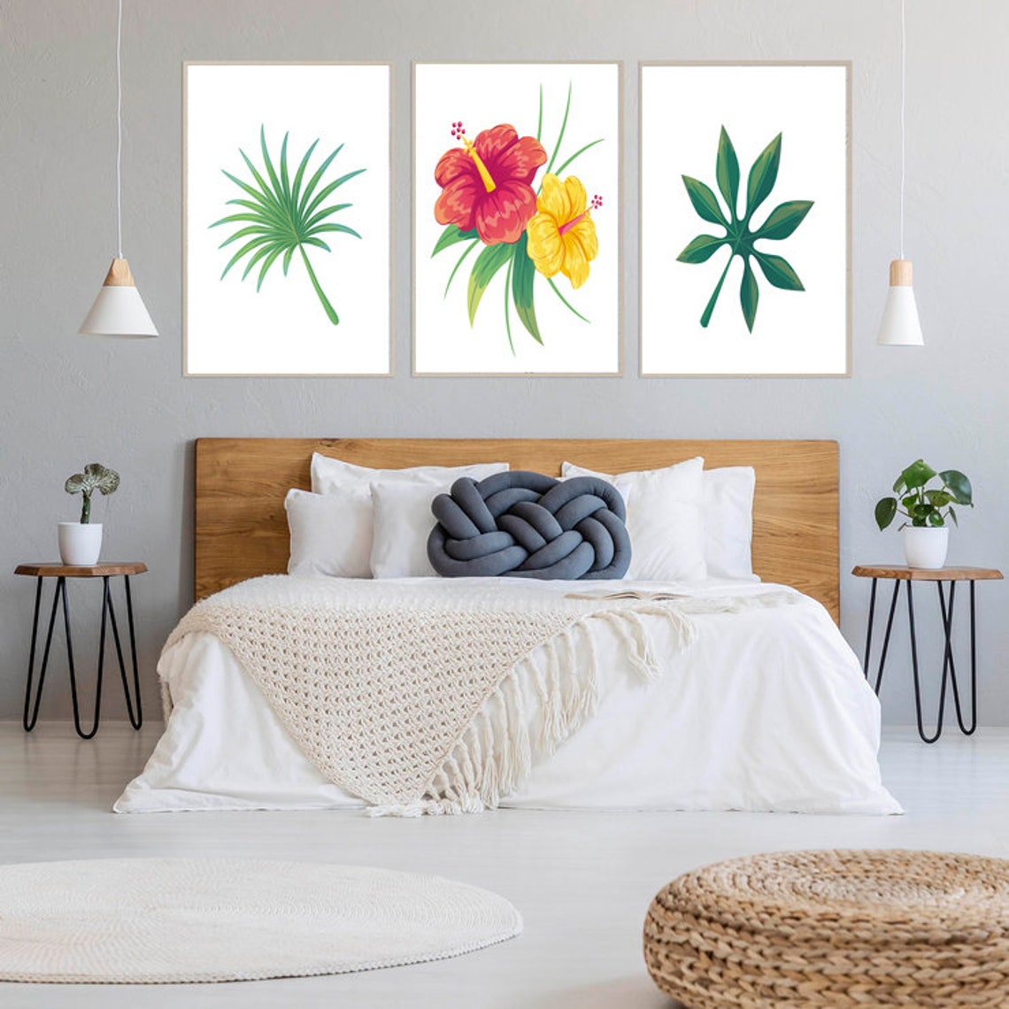 Set of 3 Prints, Exotic Flowers Art, Tropical Floral Decor, Botanical ...