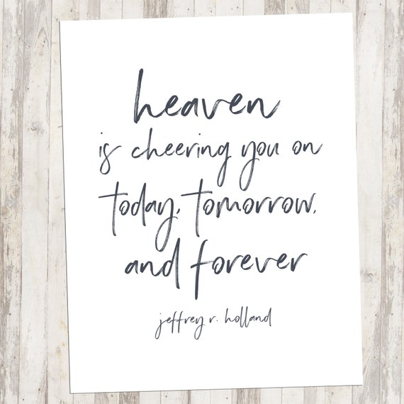 Heaven is Cheering You On Printable Art LDS Printable Home | Etsy