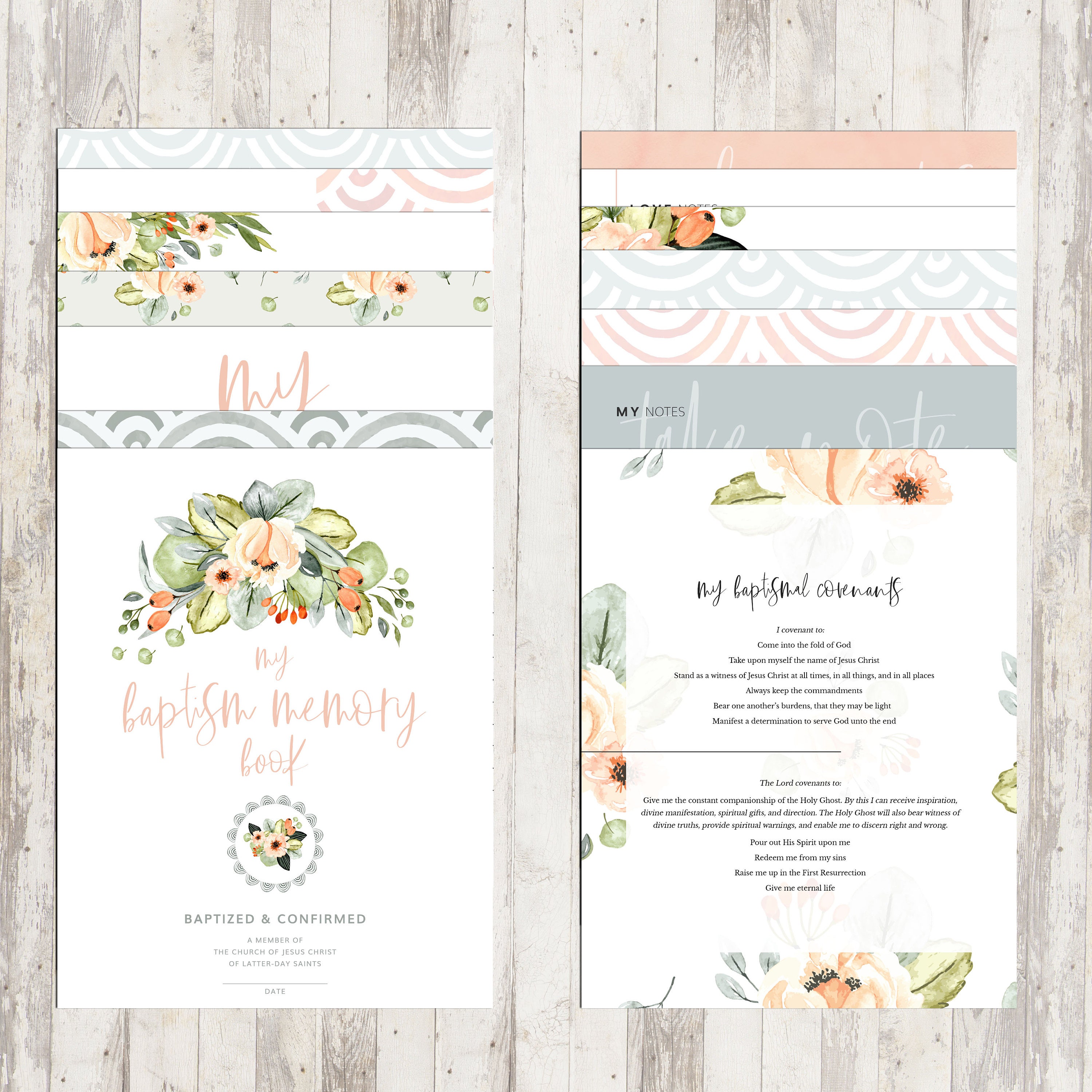 LDS Baptism Memory Book Printable, 8.5 X 11", (instant Download), 14 ...