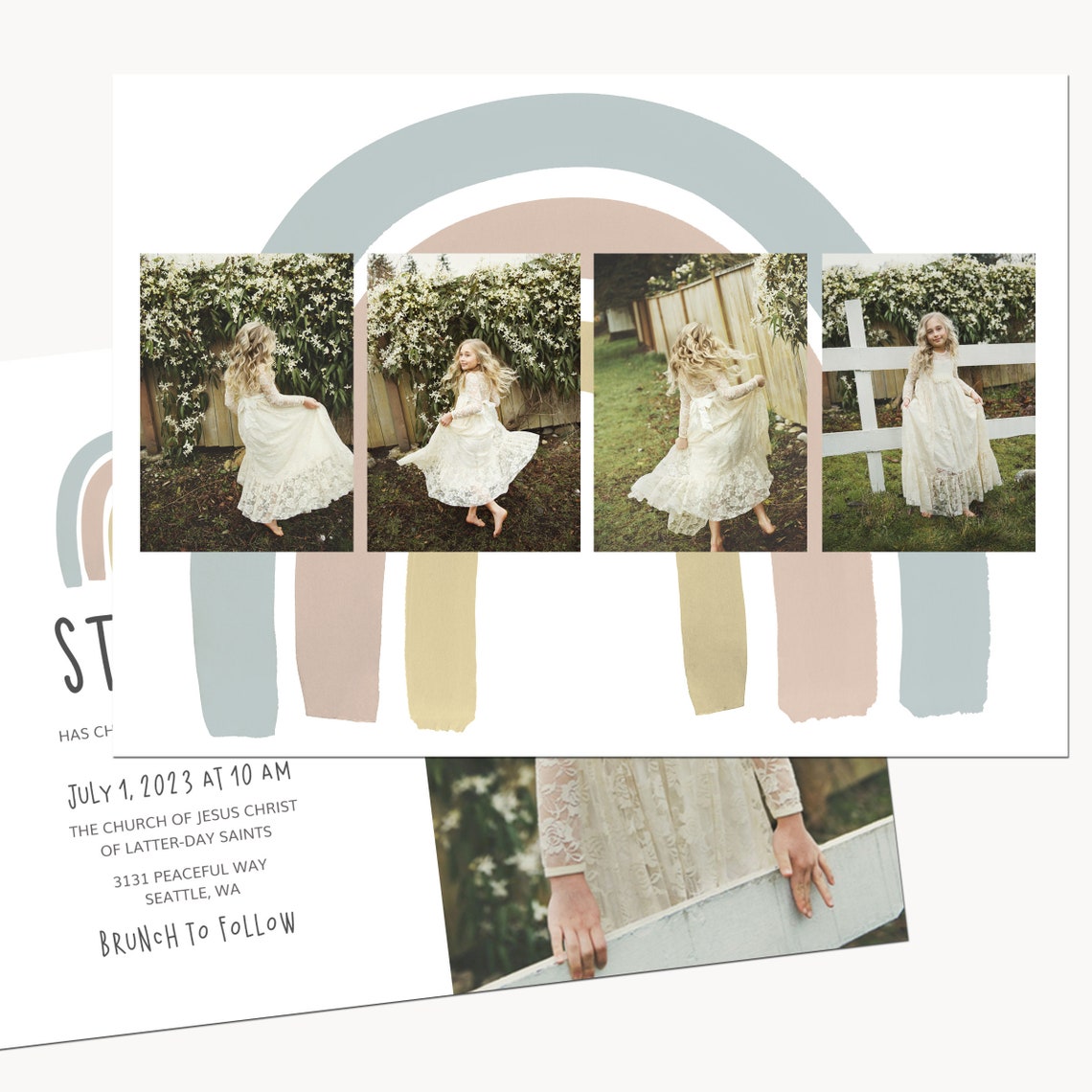 Custom LDS Baptism Card Announcement is Double Sided and | Etsy