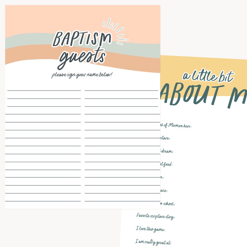 LDS Baptism Memory Book Printable 8.5 X 11 instant - Etsy