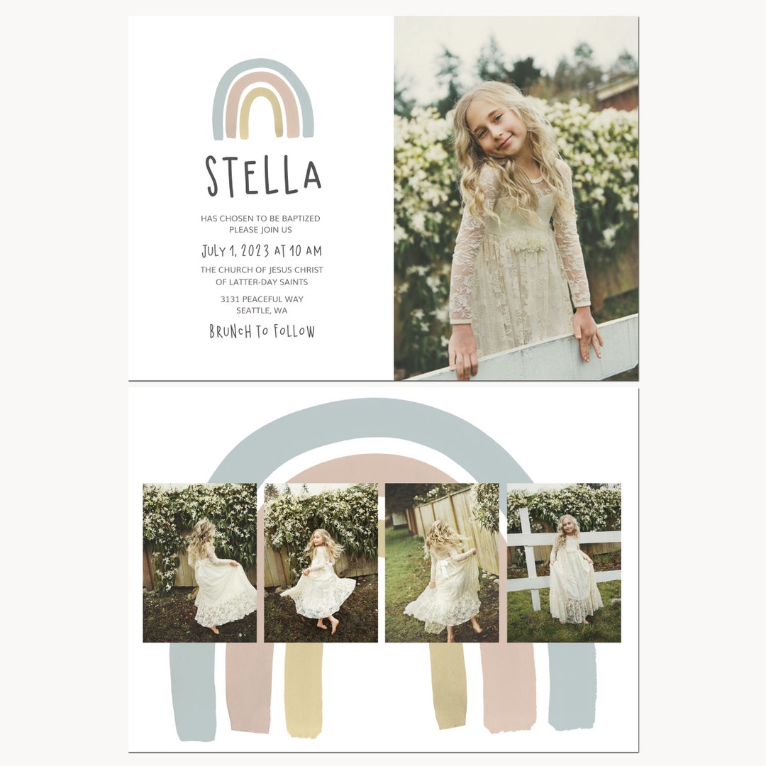 Custom LDS Baptism Card Announcement is Double Sided and - Etsy