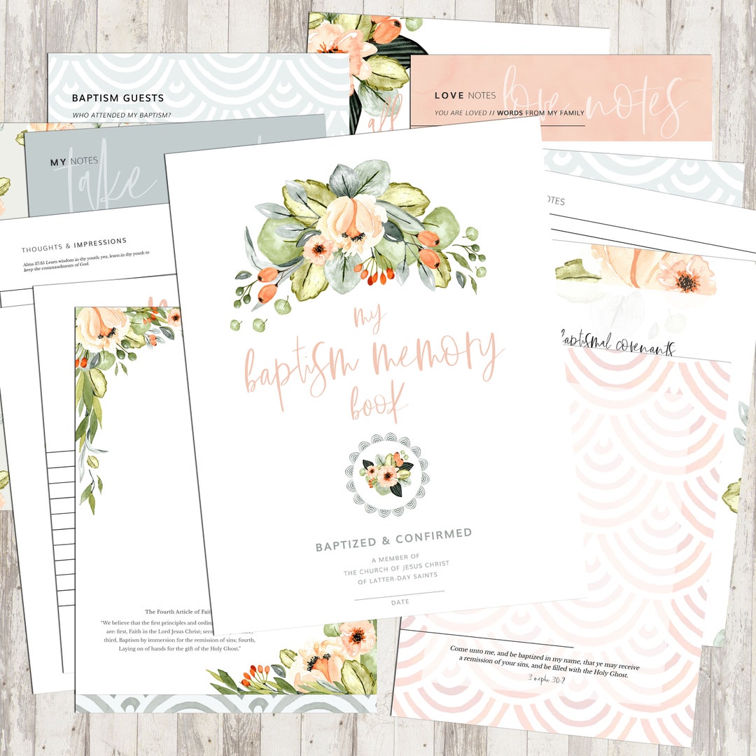 LDS Baptism Memory Book Printable, 8.5 X 11", (instant Download), 14 ...