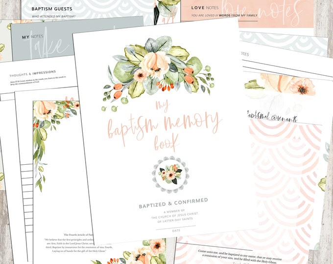 LDS Baptism Memory Book Printable 8.5 X 11 instant | Etsy