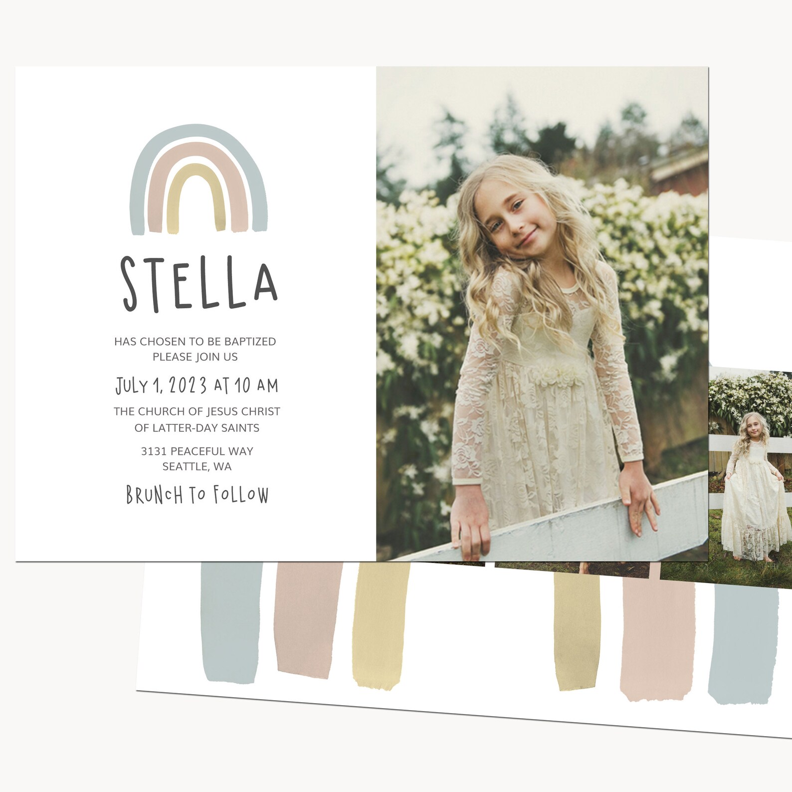 Custom LDS Baptism Card Announcement is Double Sided and | Etsy