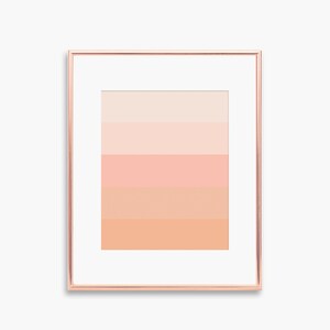 Peach Print Geometric Wall Art Sunset Colors Wall Art | Etsy