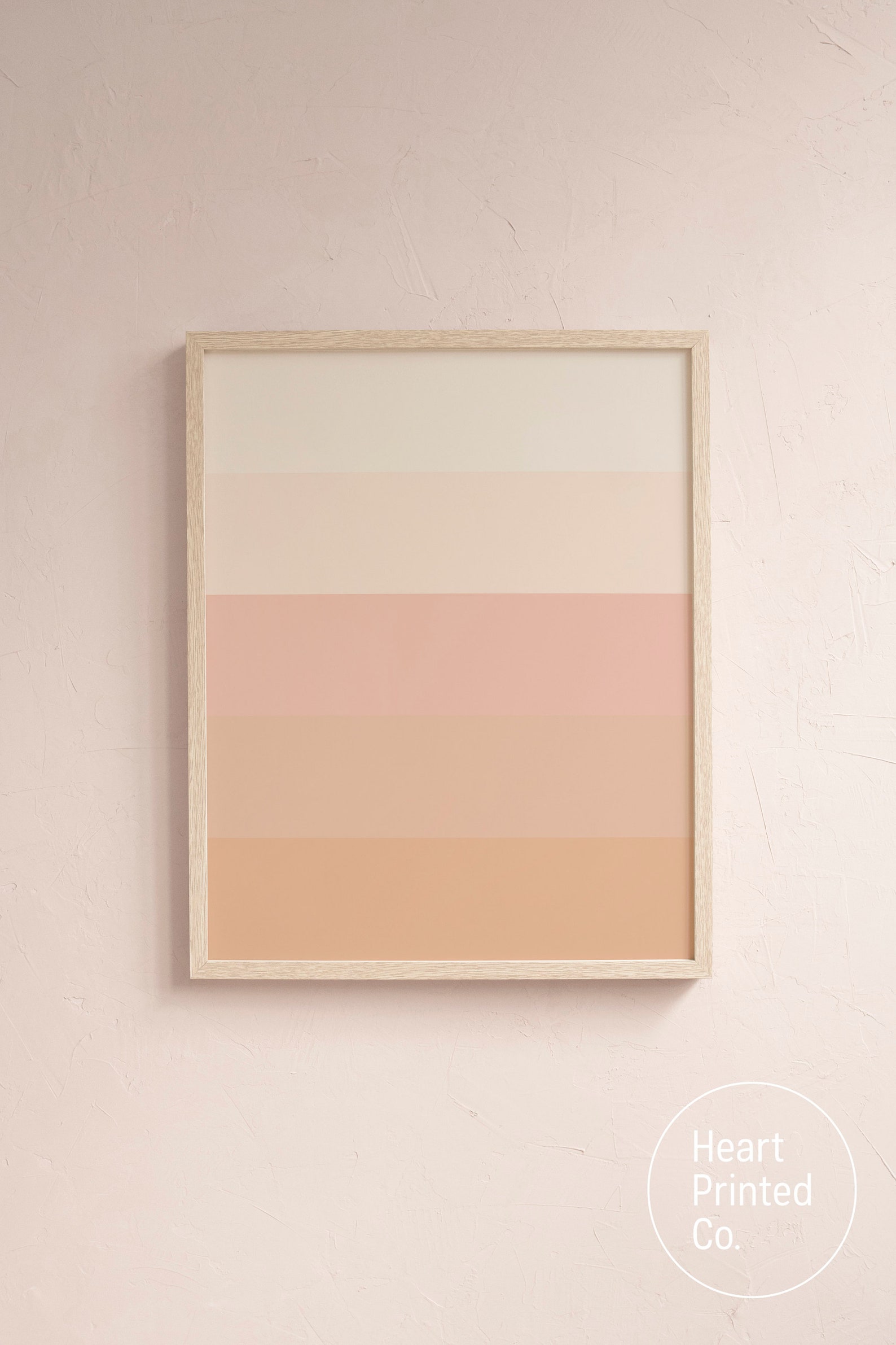 Peach Print Geometric Wall Art Sunset Colors Wall Art | Etsy