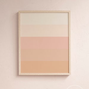 Peach Print Geometric Wall Art Sunset Colors Wall Art | Etsy