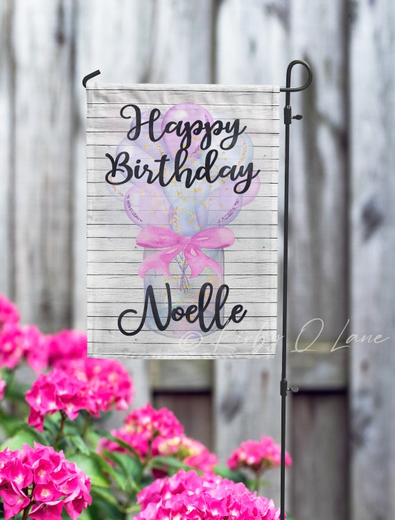 Personalized Birthday Flag Birthday Garden Flag Birthday | Etsy