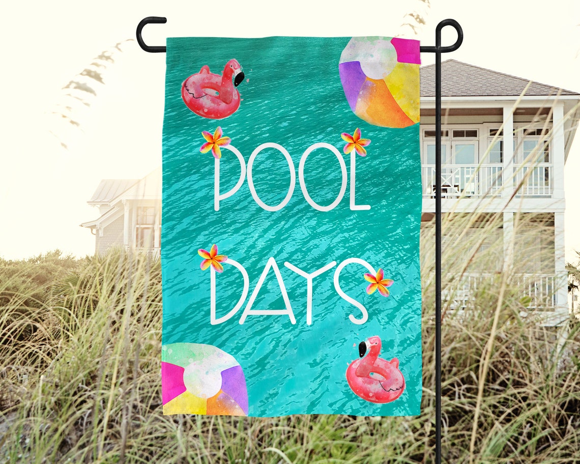 Summer Garden Flag Pool House Flag Tropical Decor - Etsy